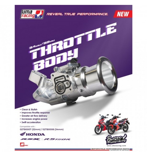 UMA Racing Throttle Body Kit (32/34mm) - Honda CBR150R/CB125R/ Winner ...