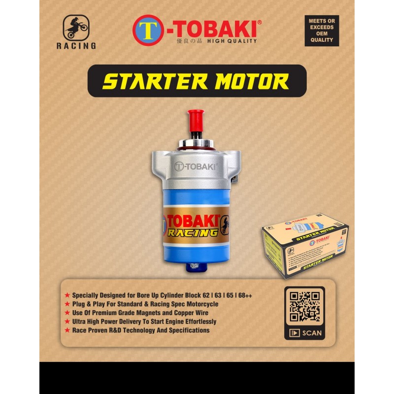 Tobaki Racing Performance Starter Motor - Honda Cub C100/ Astrea/Citi ...