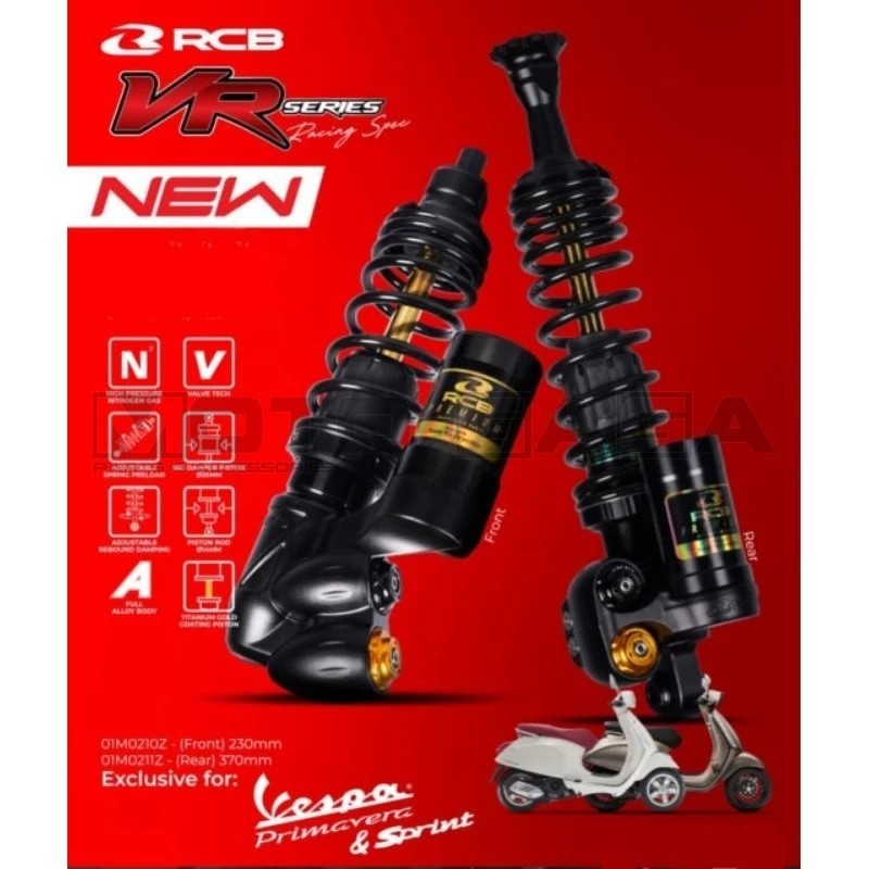 Racing Boy Mono Shock Absorber Rear (VR)(370mm) - Vespa Primavera ...